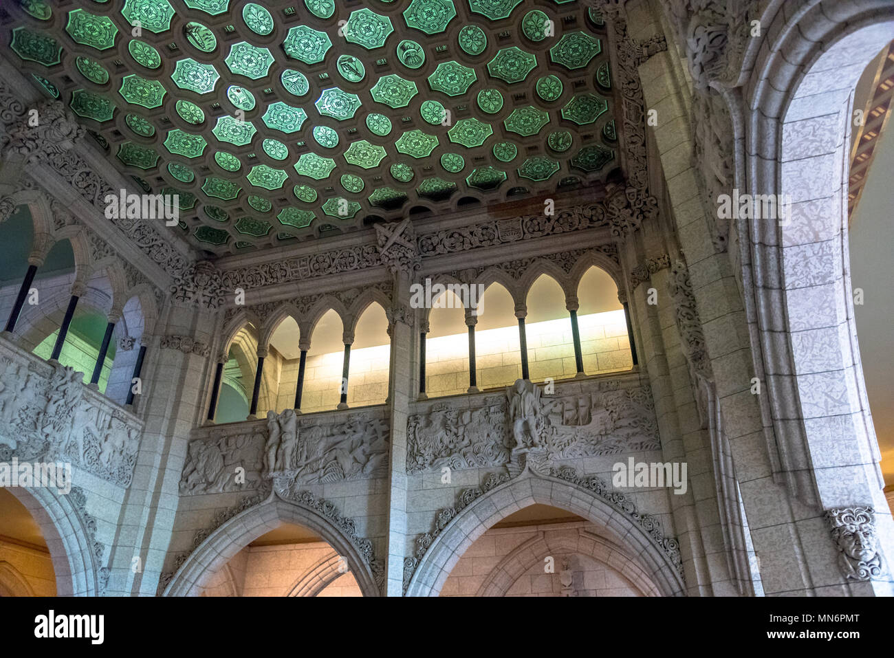 Interior of the Federal Parliament Building of Canada; Ottawa, Ontario ...