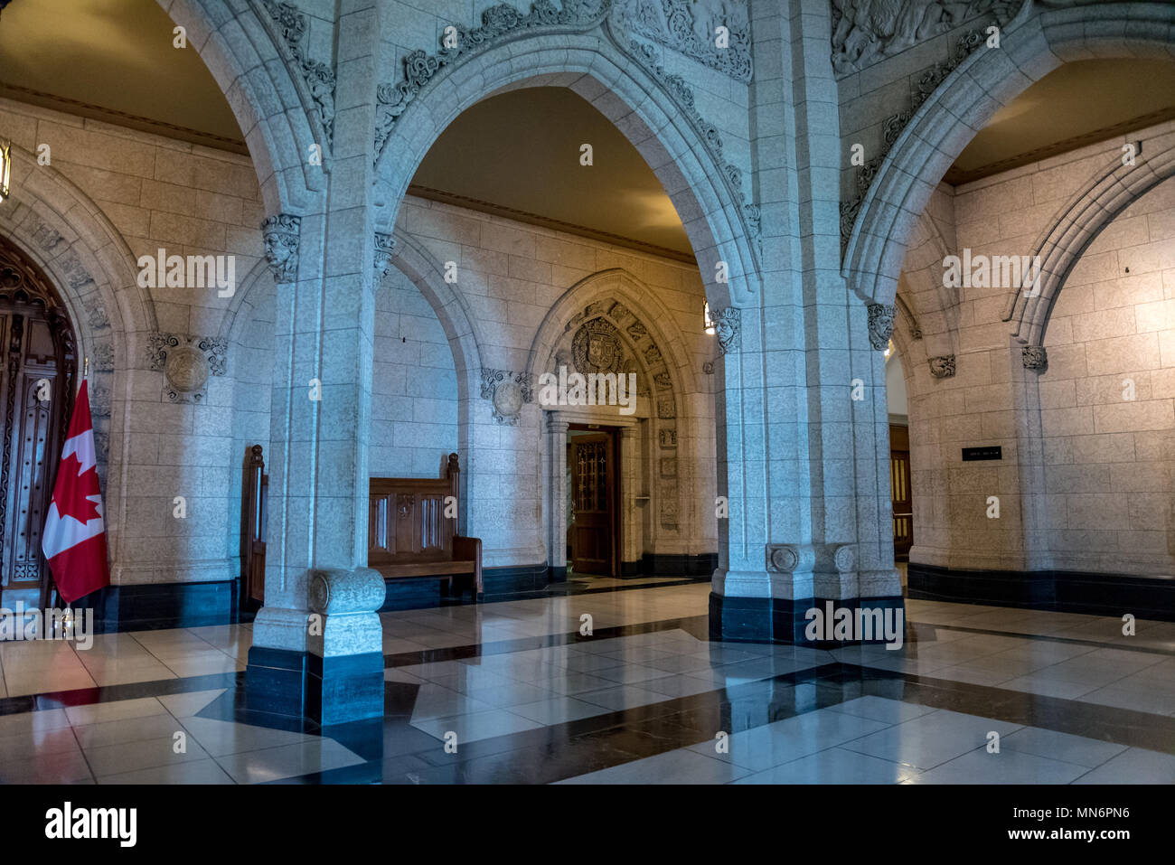 Interior of the Federal Parliament Building of Canada; Ottawa, Ontario ...