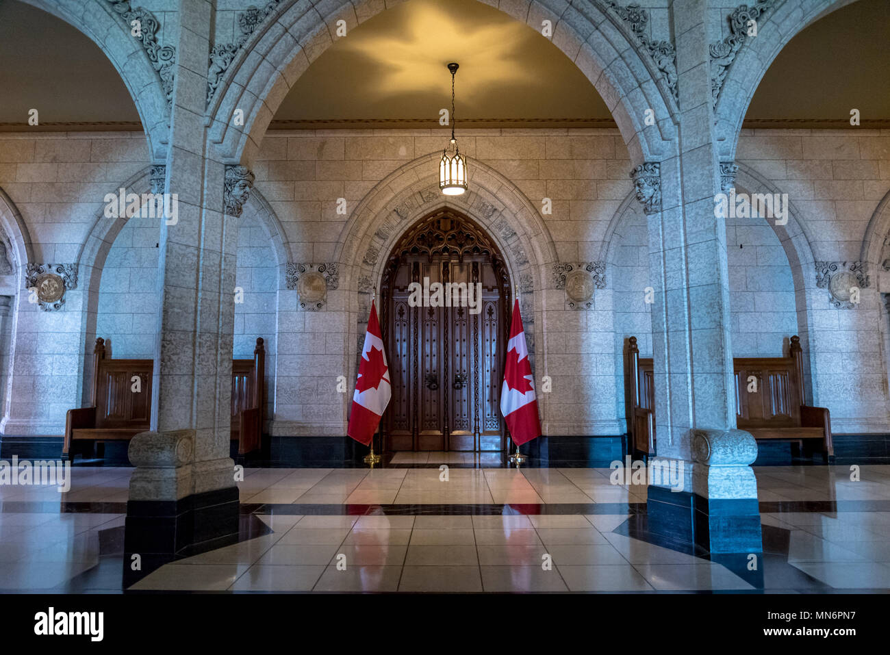 Interior of the Federal Parliament Building of Canada; Ottawa, Ontario ...