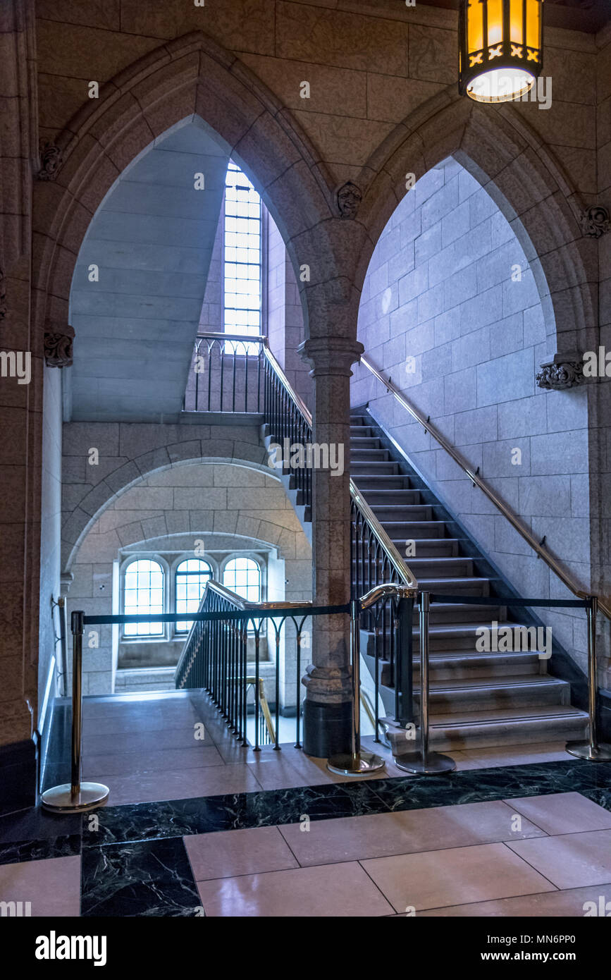 Interior of the Federal Parliament Building of Canada; Ottawa, Ontario ...