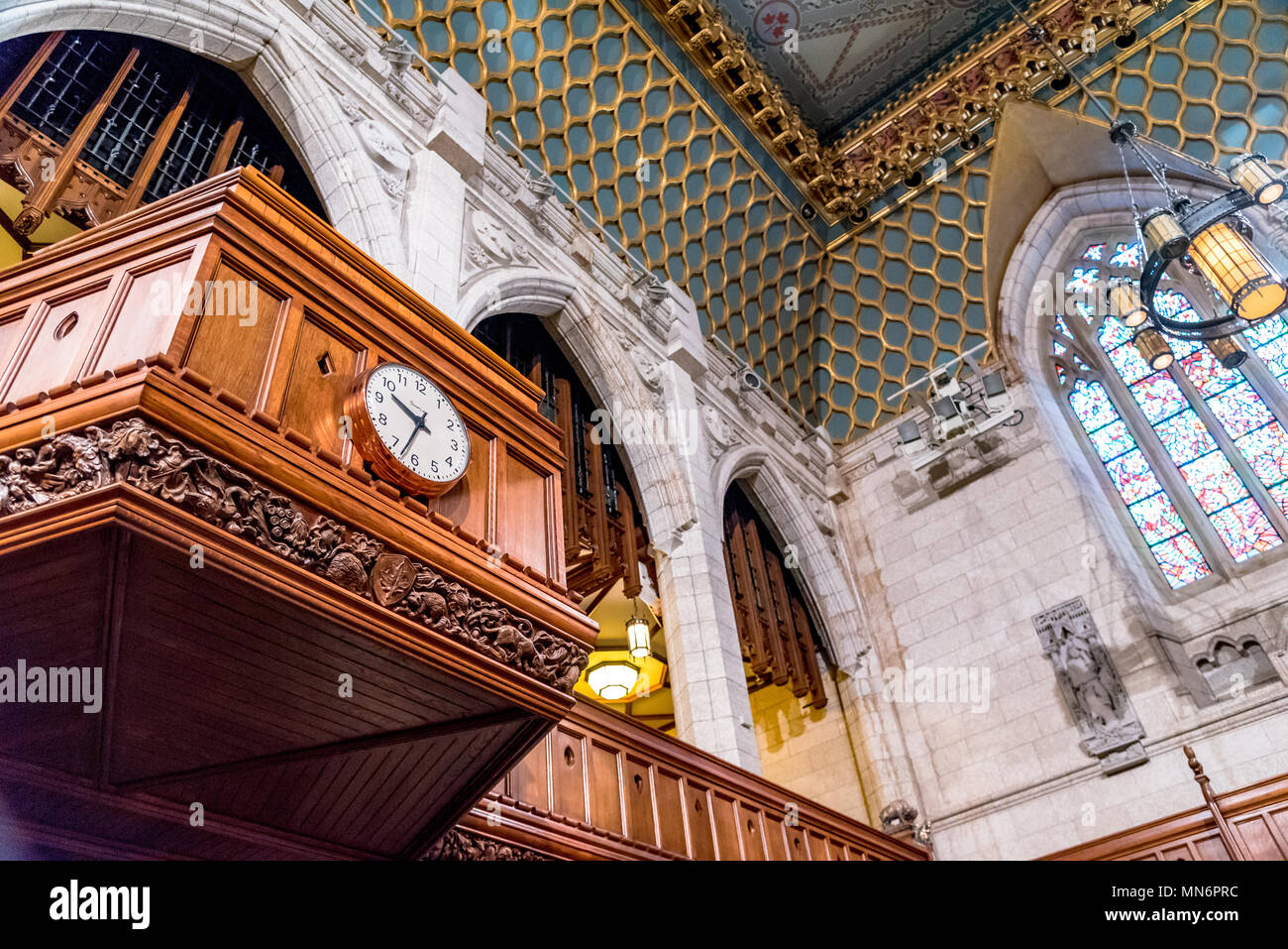 Interior of the Federal Parliament Building of Canada; Ottawa, Ontario ...