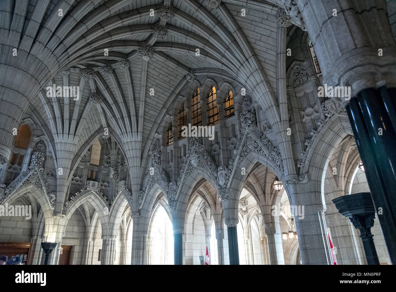 Interior of the Federal Parliament Building of Canada; Ottawa, Ontario ...