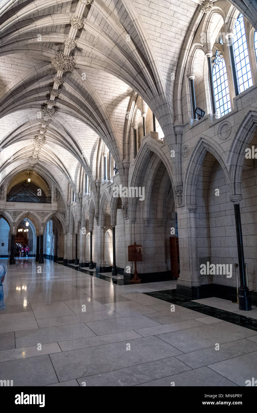 Interior of the Federal Parliament Building of Canada; Ottawa, Ontario ...