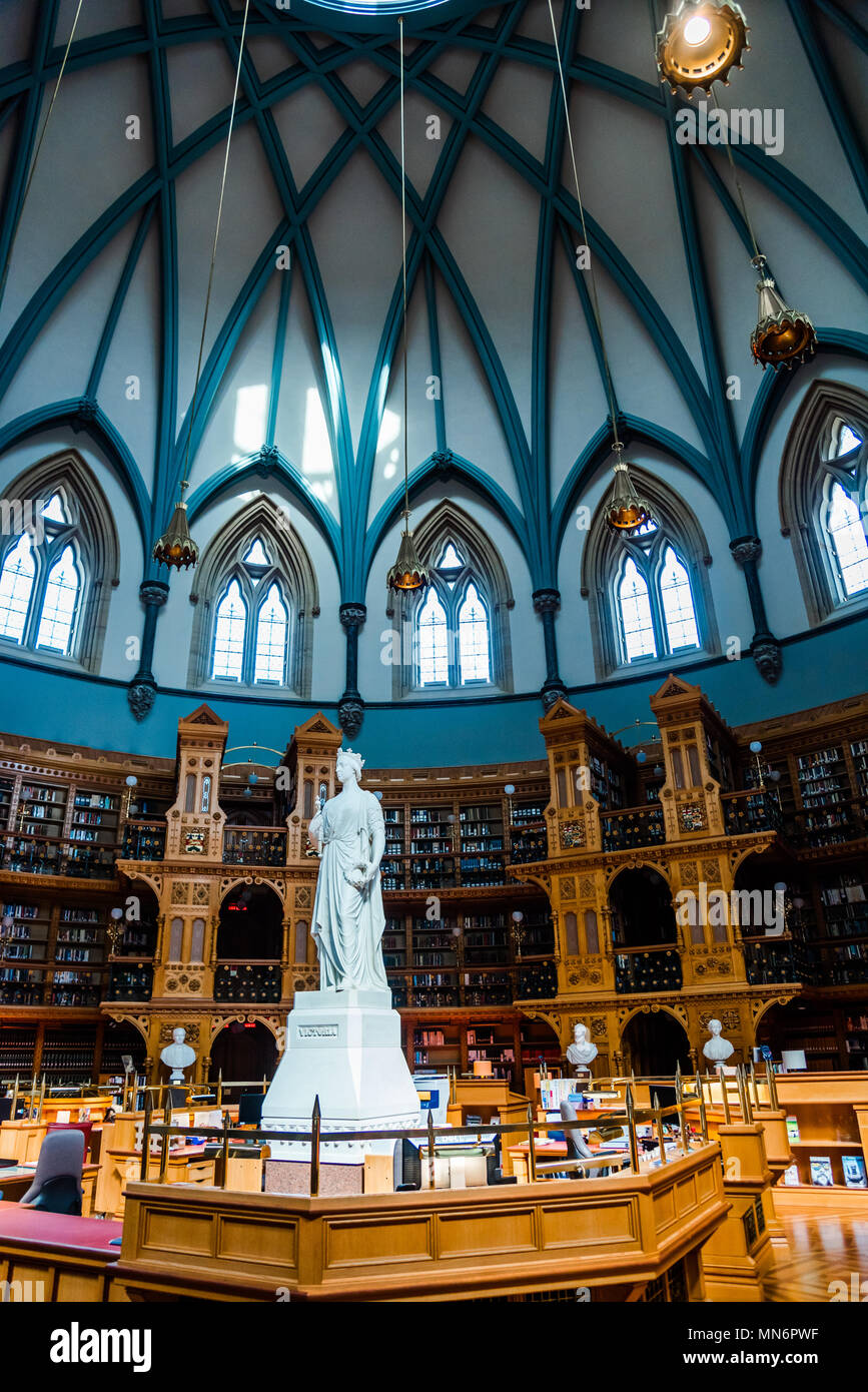 Interior of the Federal Parliament Building of Canada: National Library ...
