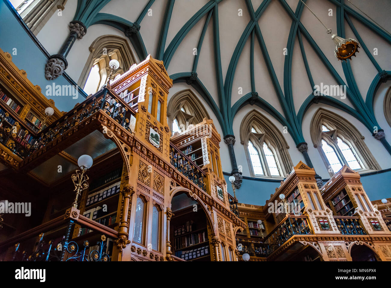 Interior of the Federal Parliament Building of Canada: National Library ...
