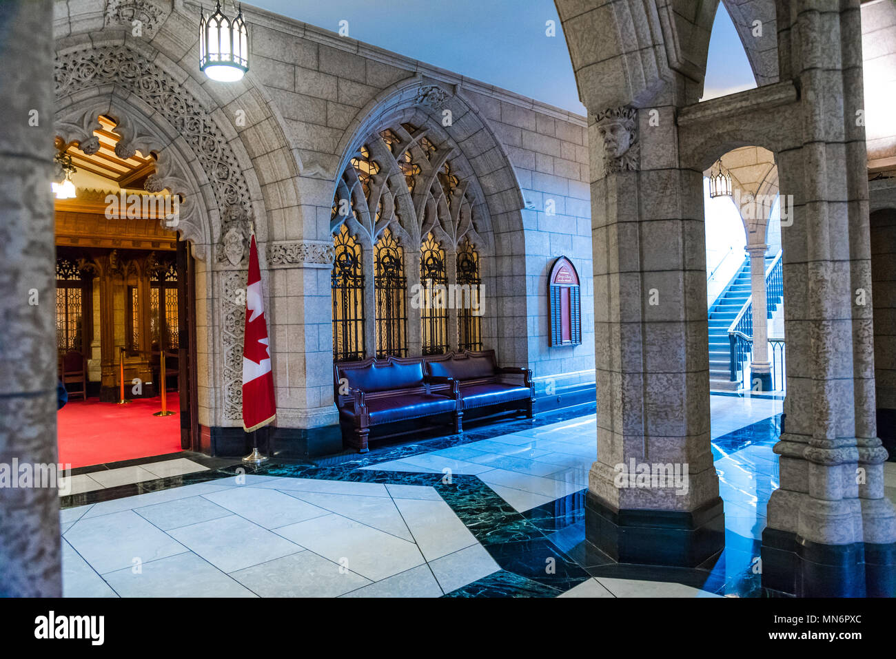 Interior of the Federal Parliament Building of Canada; Ottawa, Ontario ...
