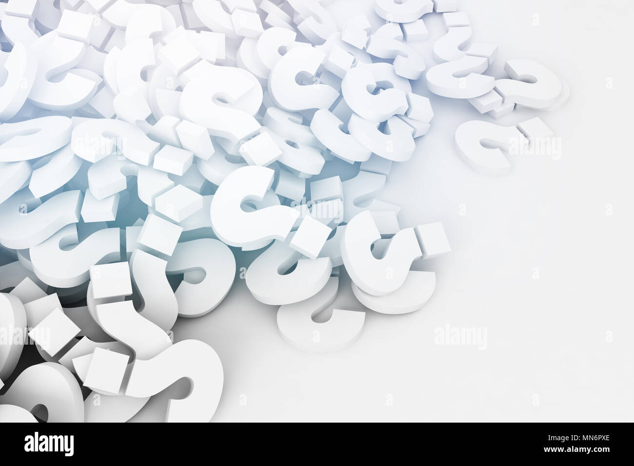 A background of question mark signs and symbols to illustrate learning ...