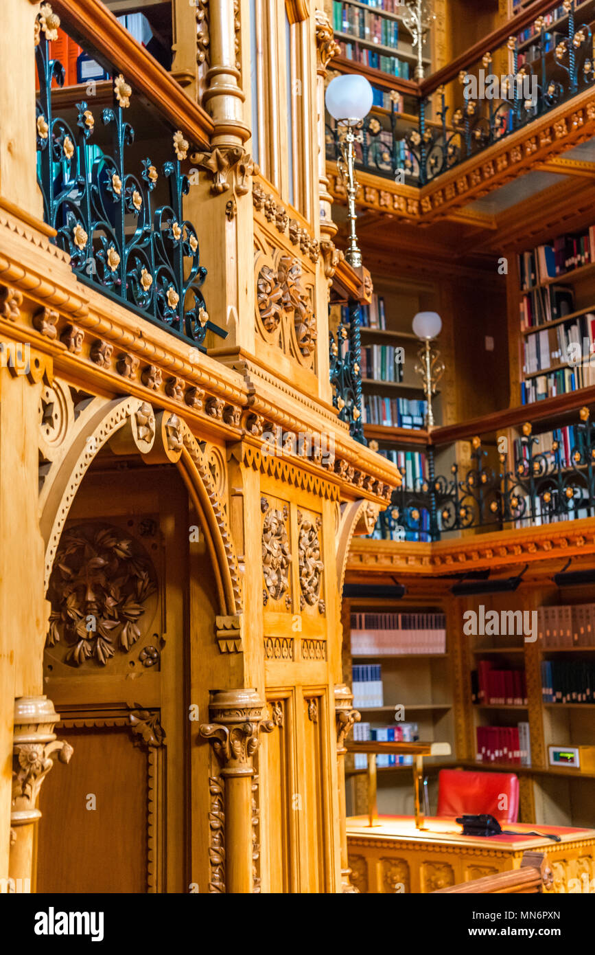 Interior of the Federal Parliament Building of Canada: National Library ...