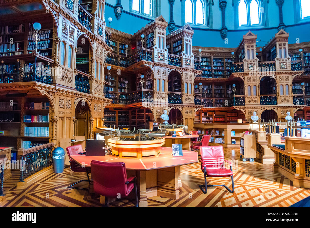 Interior of the Federal Parliament Building of Canada: National Library ...