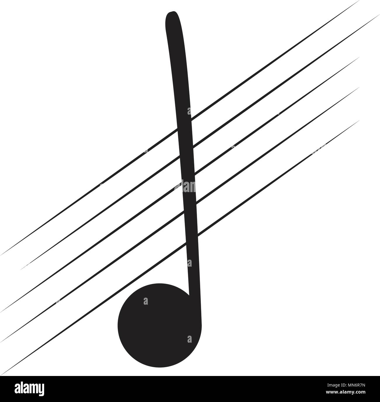 Isolated quarter note on a pentagram. Vector illustration design Stock ...