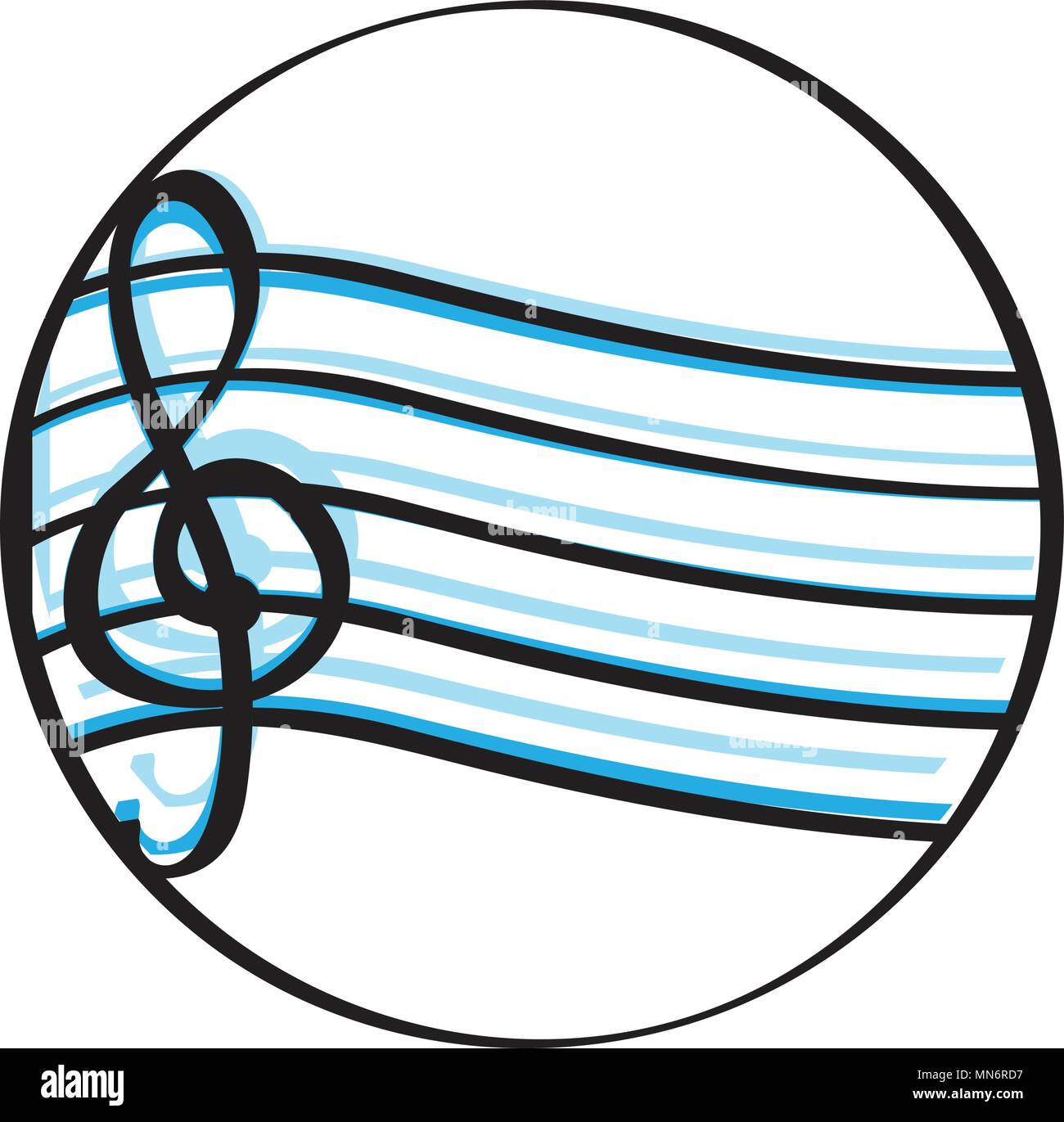 Set of musical notes on a pentagram. Vector illustration design Stock ...