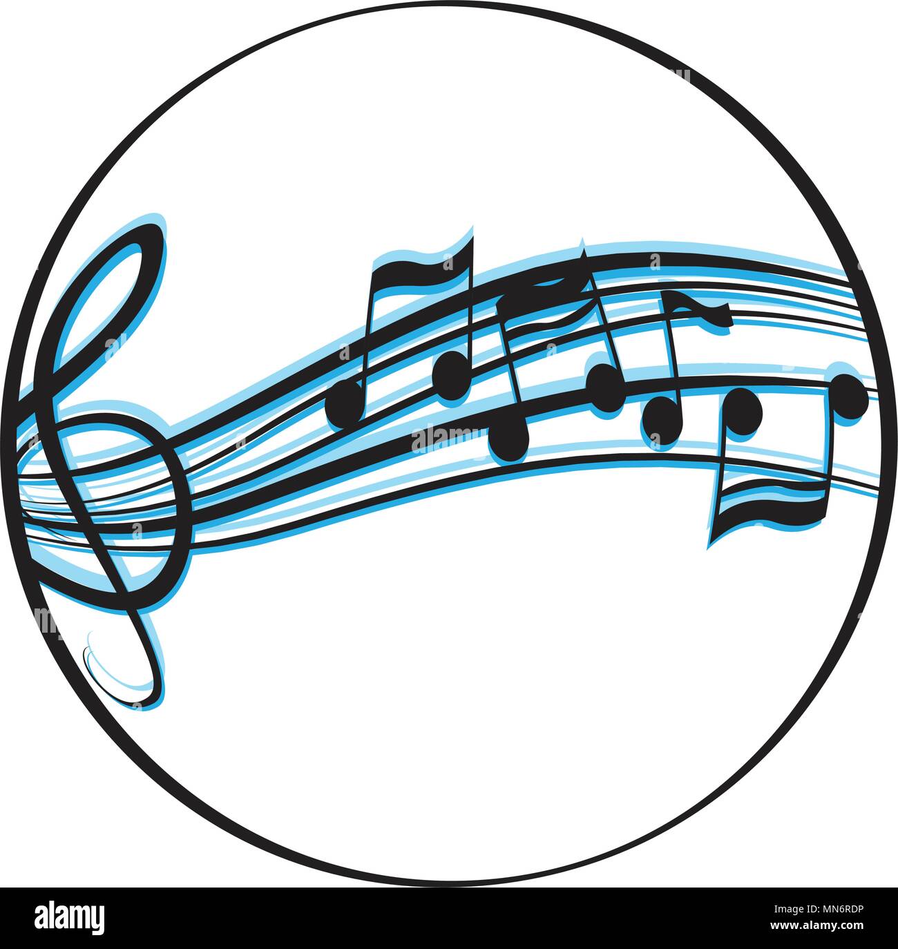 Set of musical notes on a pentagram. Vector illustration design Stock ...