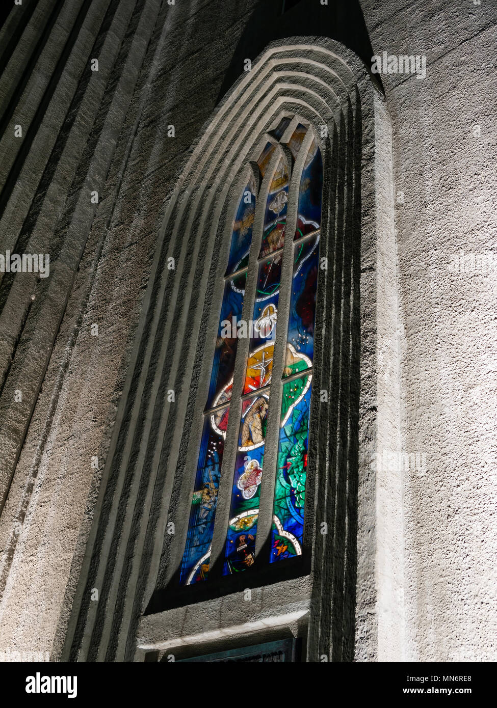 Stained glass window, Hallgrimskirkja, Reykjavik, Iceland Stock Photo ...