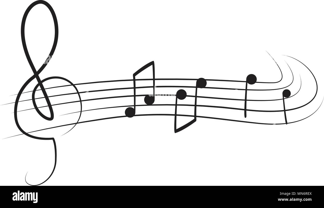 Set of musical notes on a pentagram Stock Vector Image & Art - Alamy