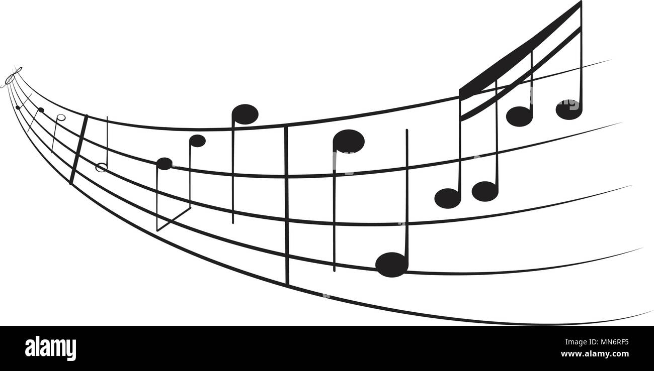 Set of musical notes on a pentagram Stock Vector Image & Art - Alamy