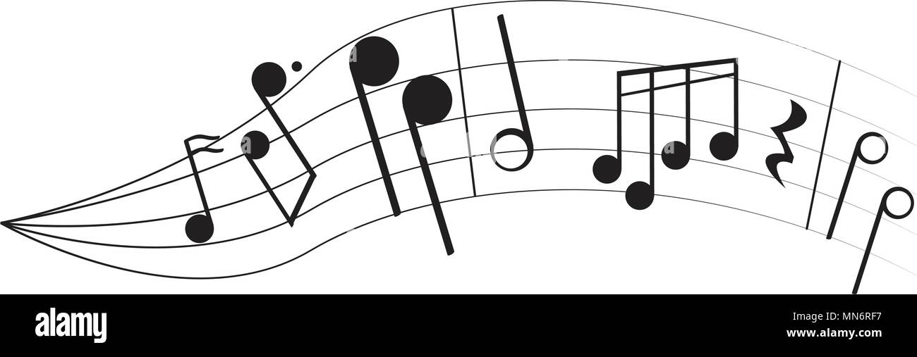 Set of musical notes on a pentagram Stock Vector Image & Art - Alamy