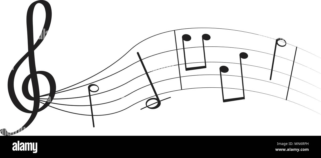 Set of musical notes on a pentagram Stock Vector Image & Art - Alamy