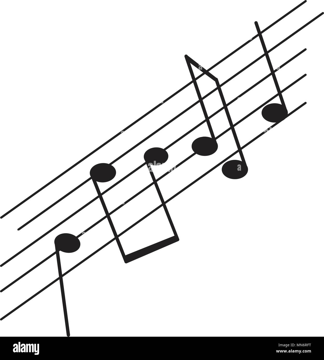 Black Background Pentagram Musical Notes Stock Vector Images - Alamy