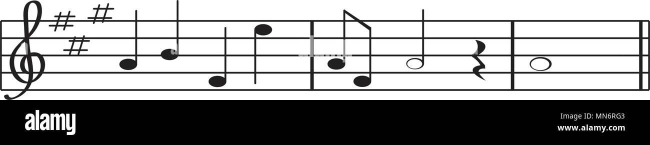 Set of musical notes on a pentagram Stock Vector Image & Art - Alamy