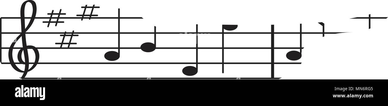 Set of musical notes on a pentagram Stock Vector Image & Art - Alamy