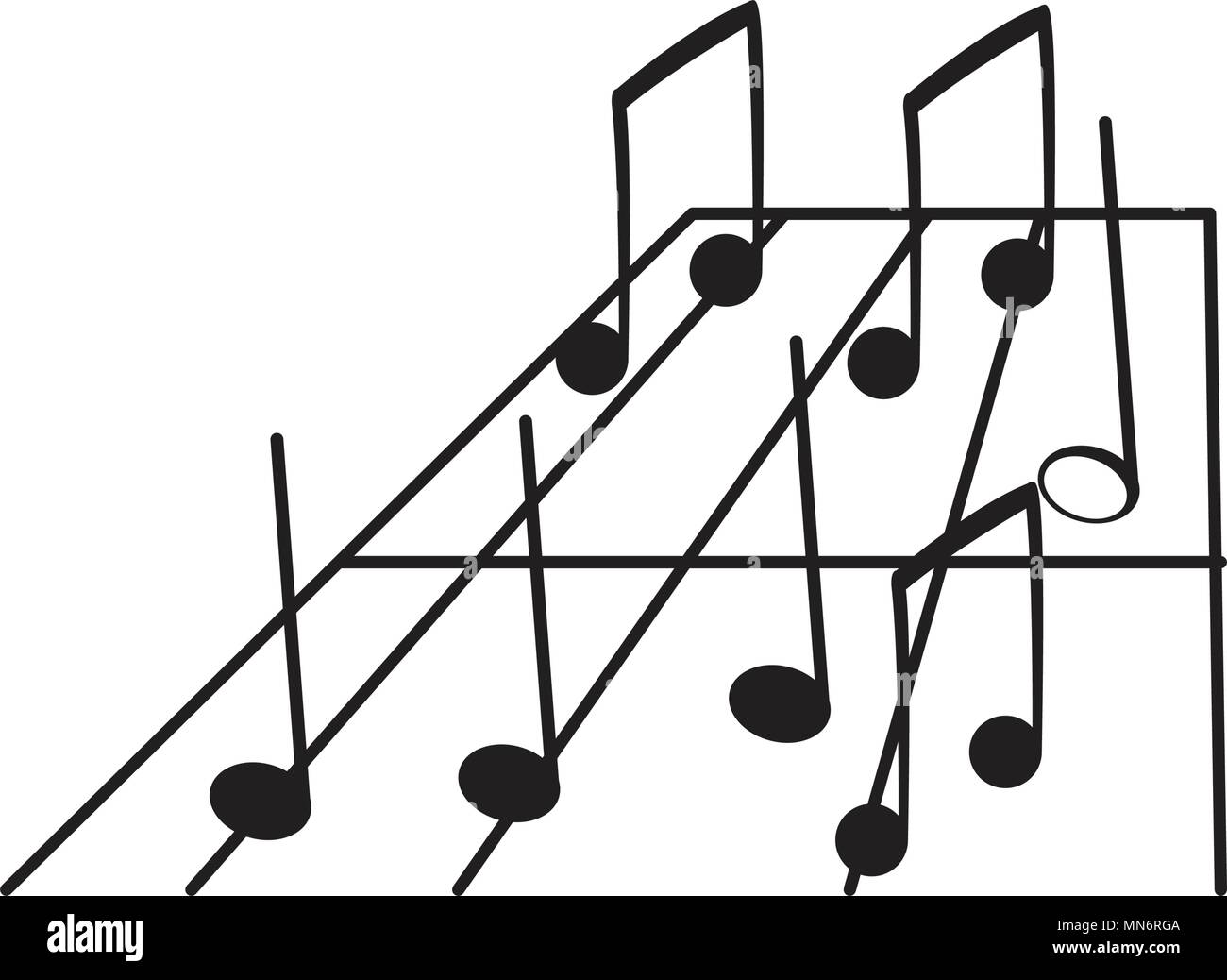 Set of musical notes on a pentagram Stock Vector Image & Art - Alamy