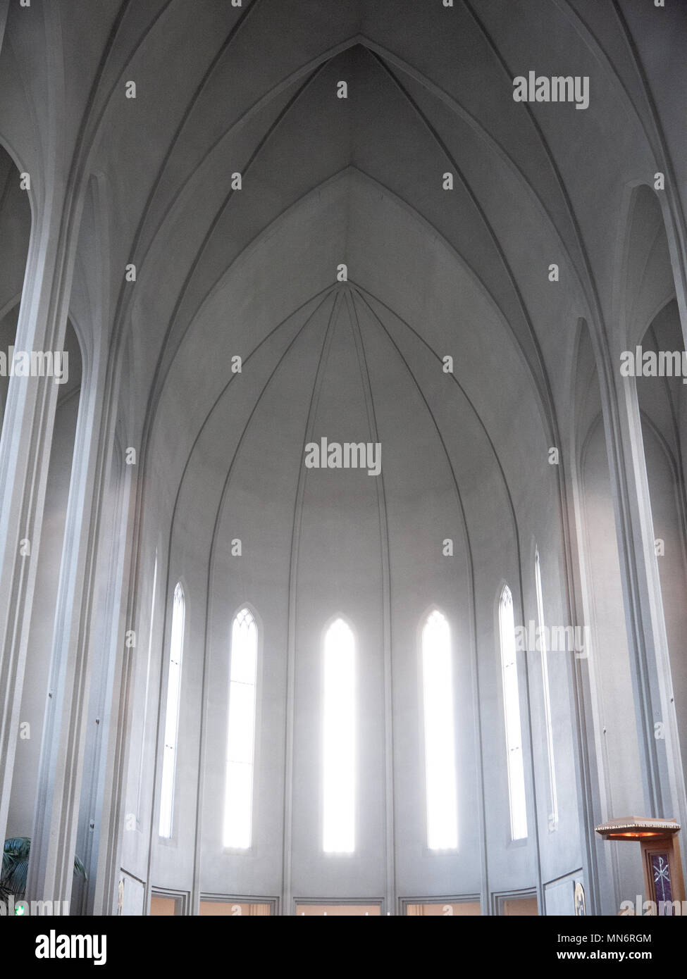 Interior arches of Hallgrimskirkja, Reykjavik, Iceland Stock Photo - Alamy