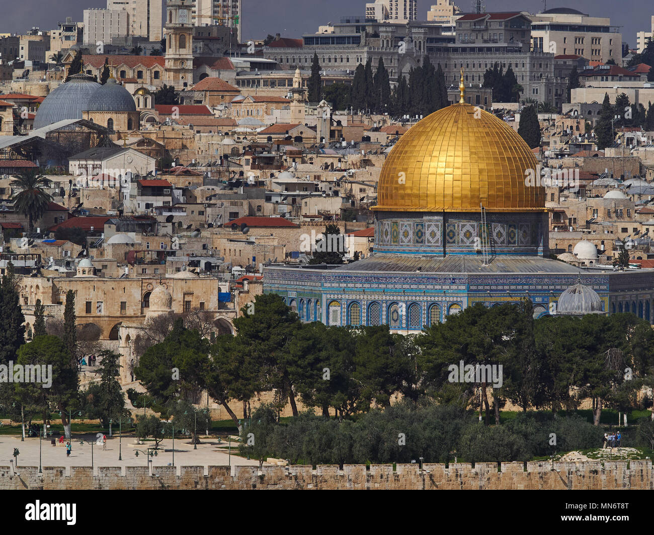 East Jerusalem, the Muslim sanctuary of the Mosque Dome of the Rock ...