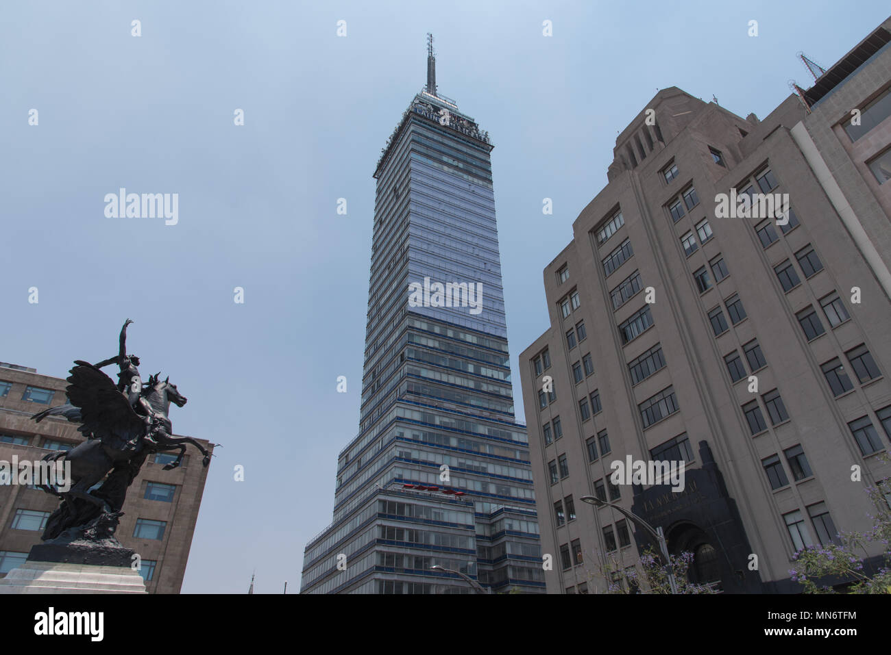 Torre Latinoamericana and the La Nacional building at the historic city ...