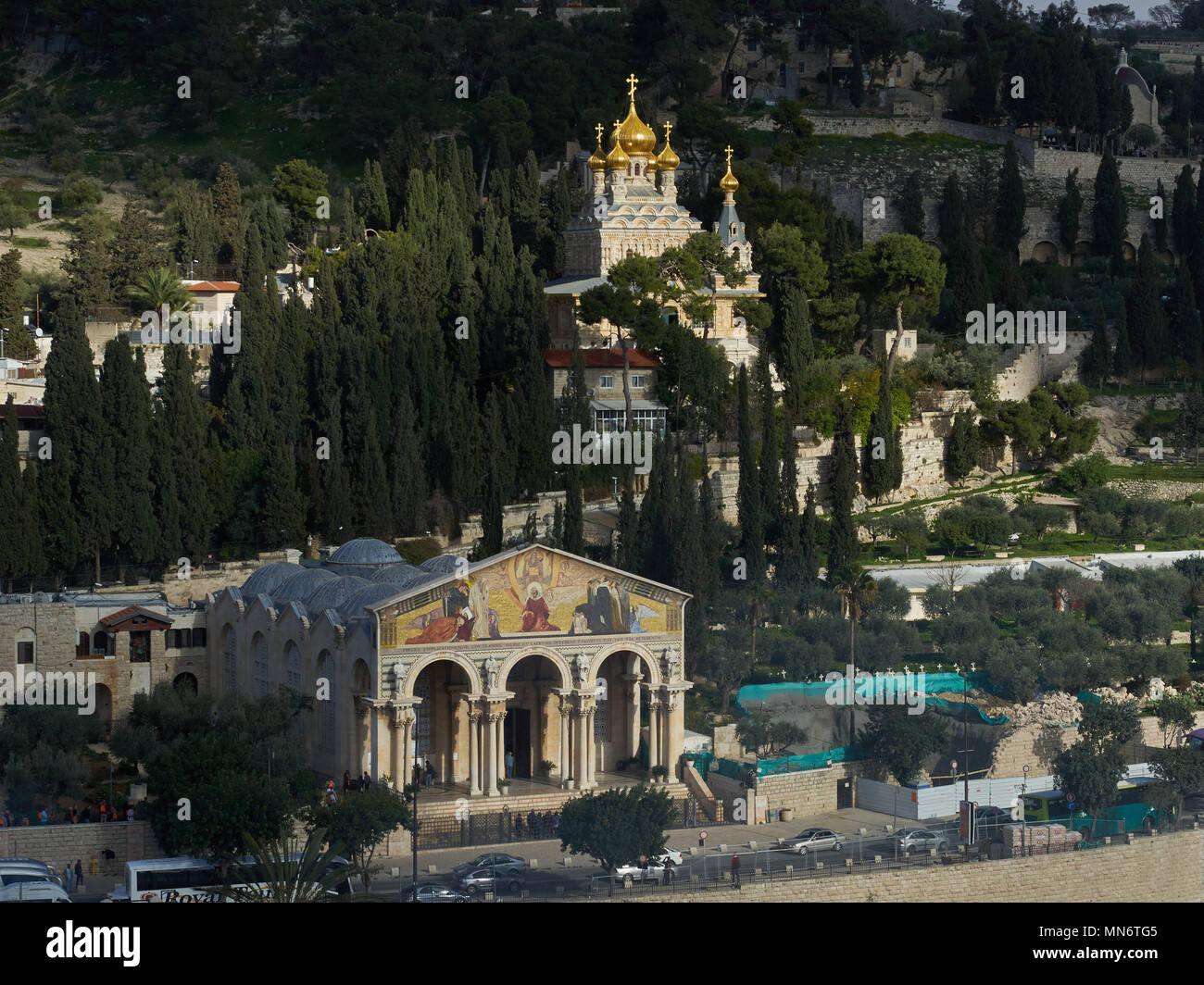 Monastery of St. Mary Magdalene on the slope of the Mount of Olives ...