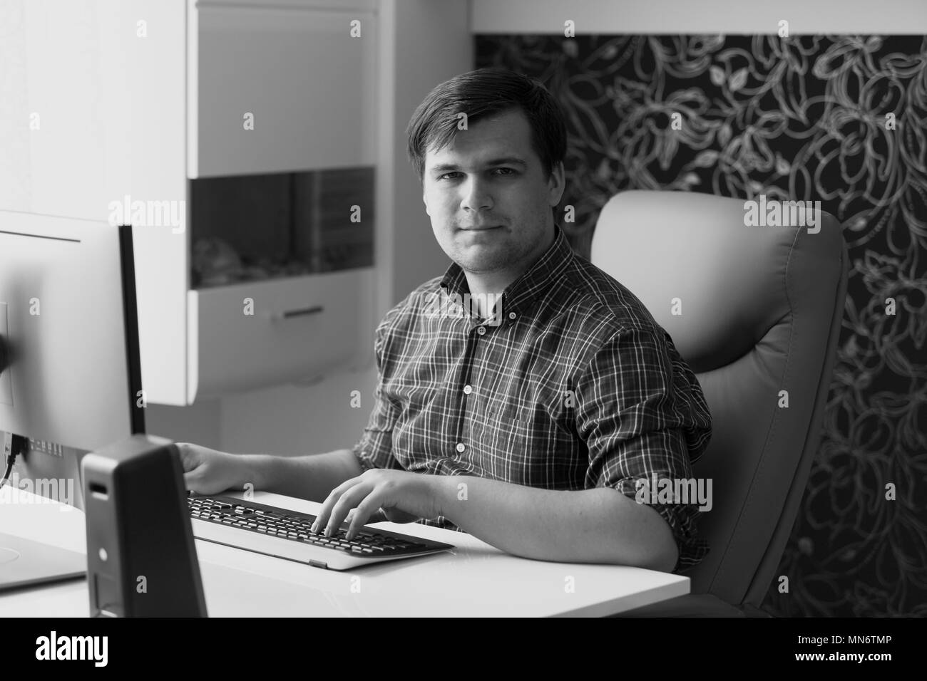 Laptop glad Black and White Stock Photos & Images - Alamy