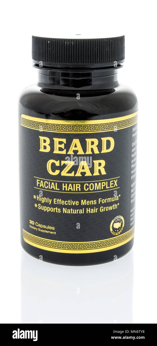 Winneconne, WI - 21 April 2018: A bottle of Beard Czar facial hair ...