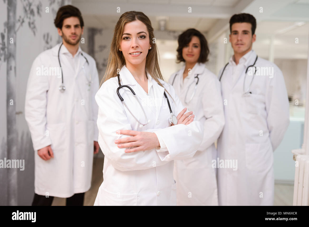 Portrait of group of medical workers in hospital Stock Photo - Alamy