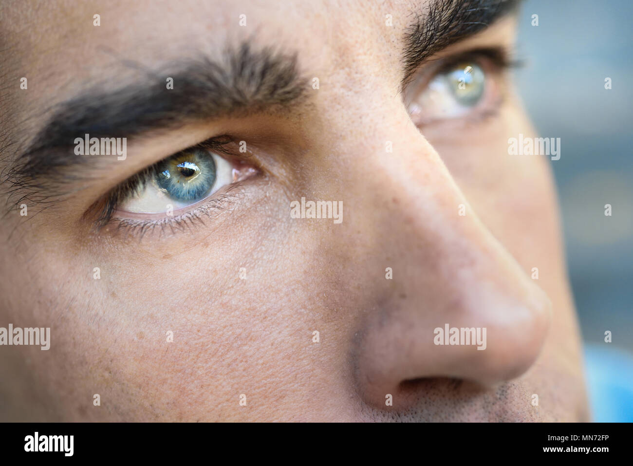 Close-up shot of man’s eye. Man with blue eyes Stock Photo - Alamy