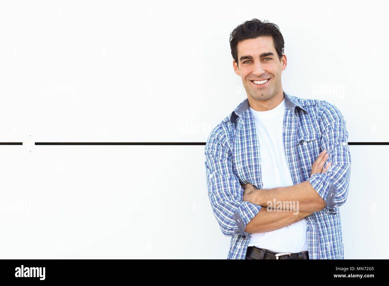 Guy in blue plaid shirt hi-res stock photography and images - Alamy