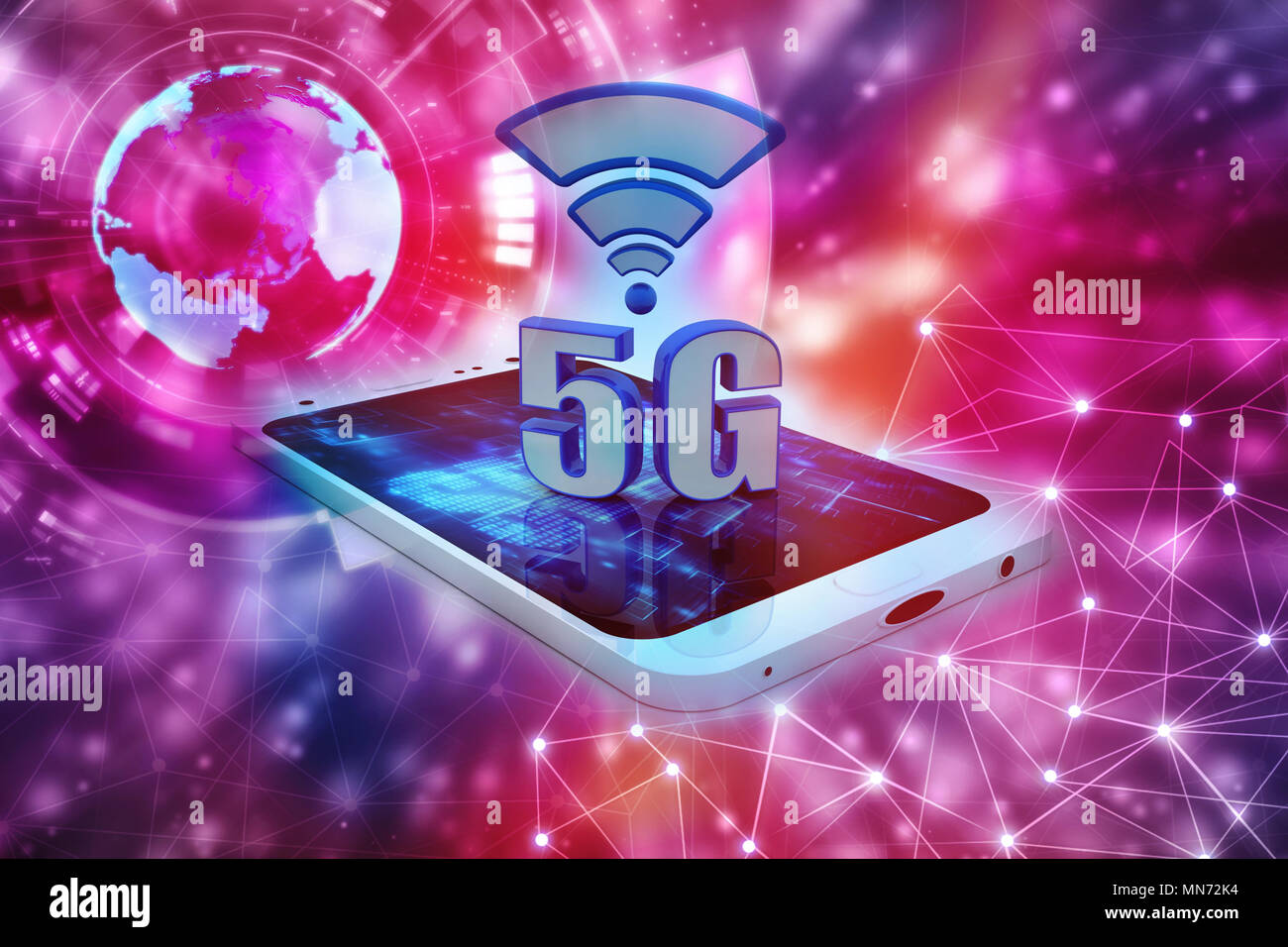 3d rendering, 5G Network, 5G Connection Concept Stock Photo - Alamy