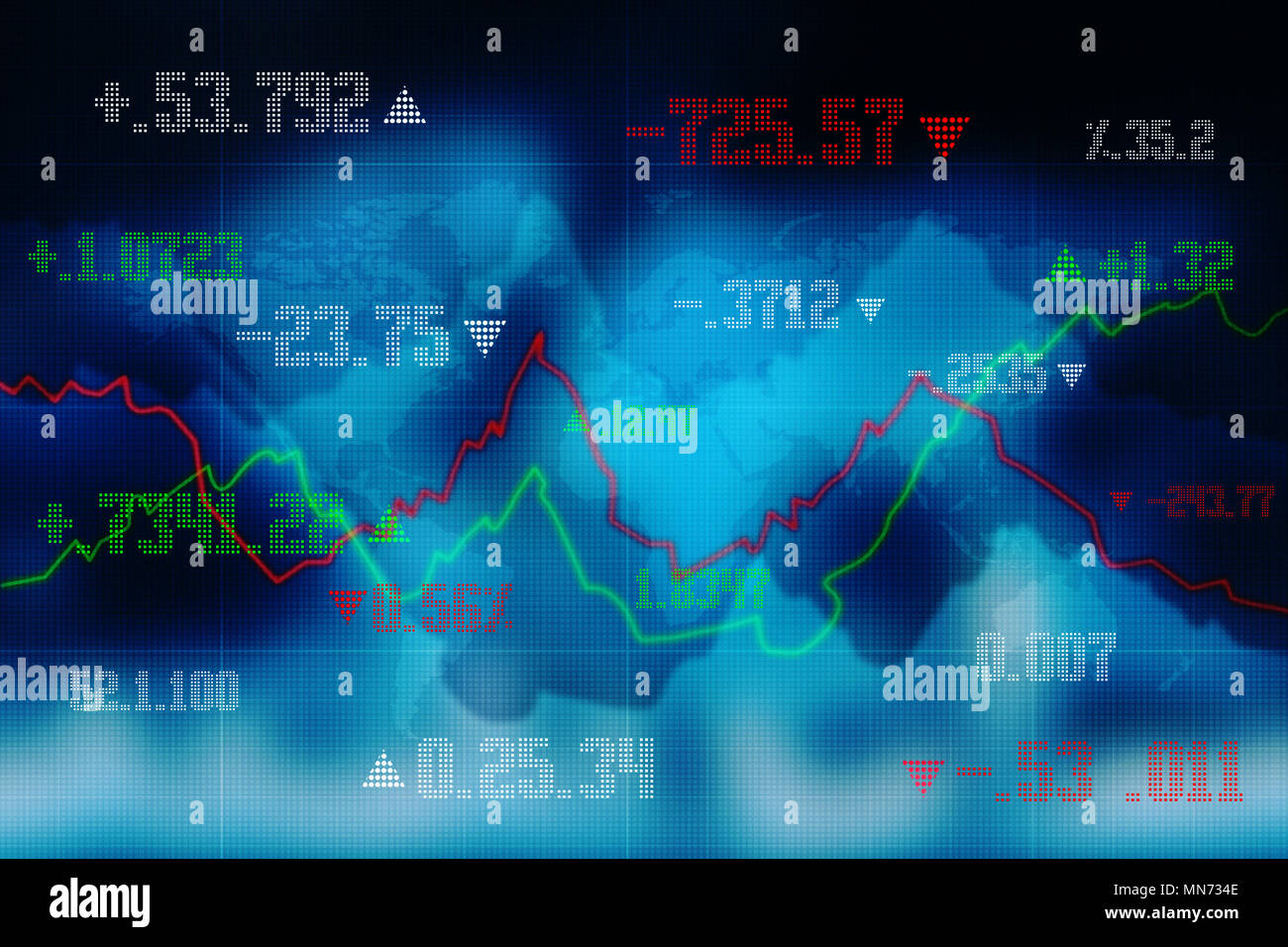 2d rendering Stock market online business concept. business Graph Stock ...