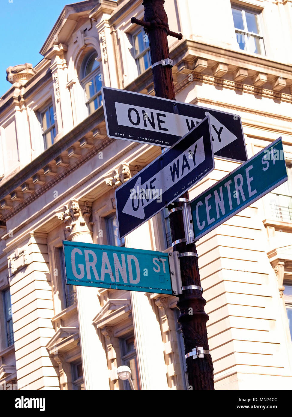 New York City Street Signage - Grand and Centre Stock Photo - Alamy