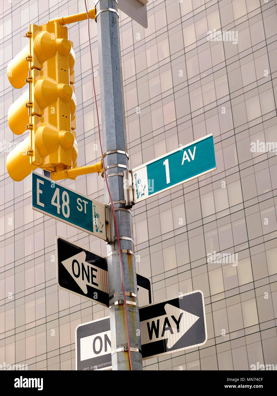 New York City Street Signs - 48th and 1st Stock Photo - Alamy