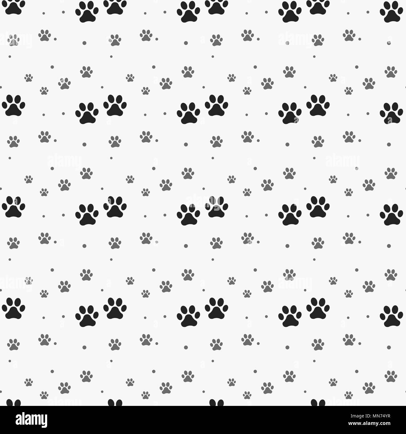 Paw print seamless. Traces of Cat Textile Pattern. Cat footprint ...