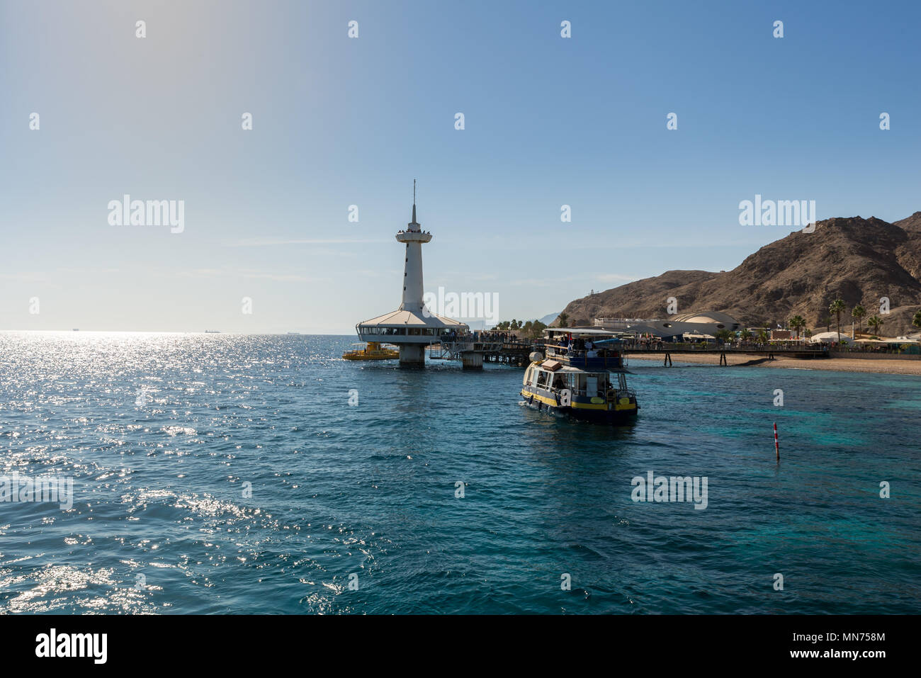 Sailing on a boat at the Red Sea Eilat, Israel Stock Photo - Alamy
