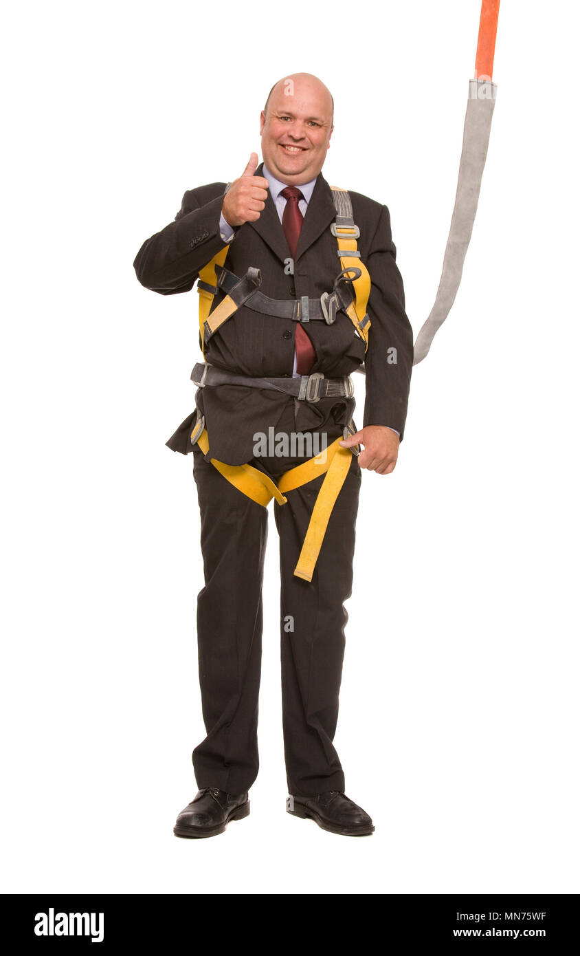 Man wearing safety harness Cut Out Stock Images & Pictures - Alamy