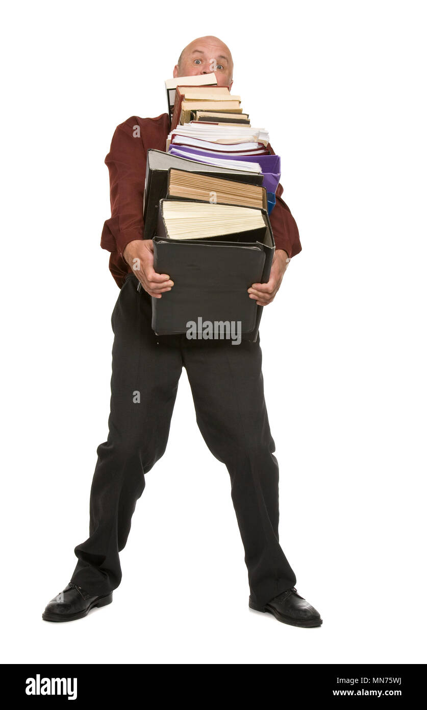 Person big stack of paper hi-res stock photography and images - Alamy