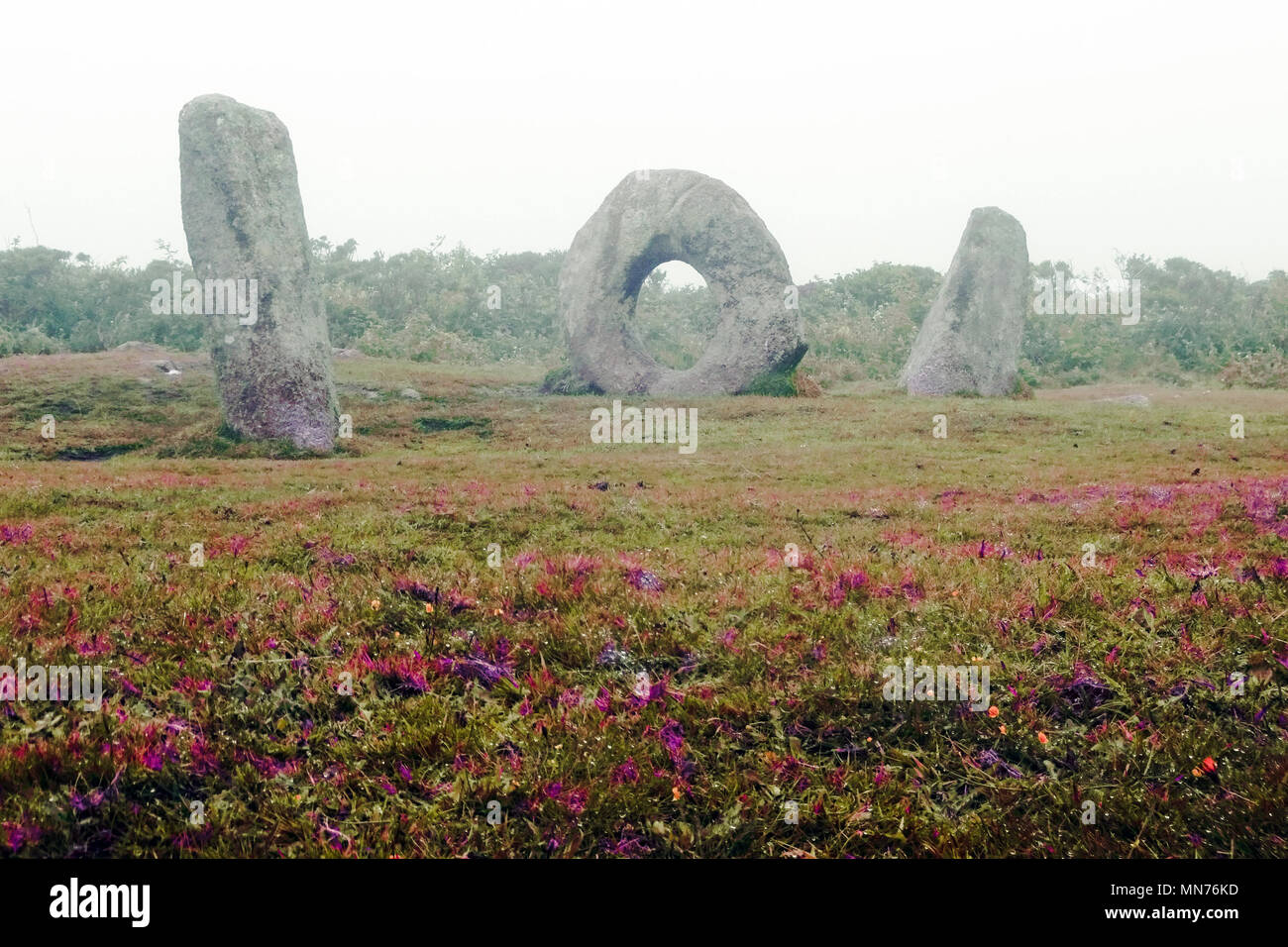 Holed Stone with Vintage Hues Stock Photo - Alamy