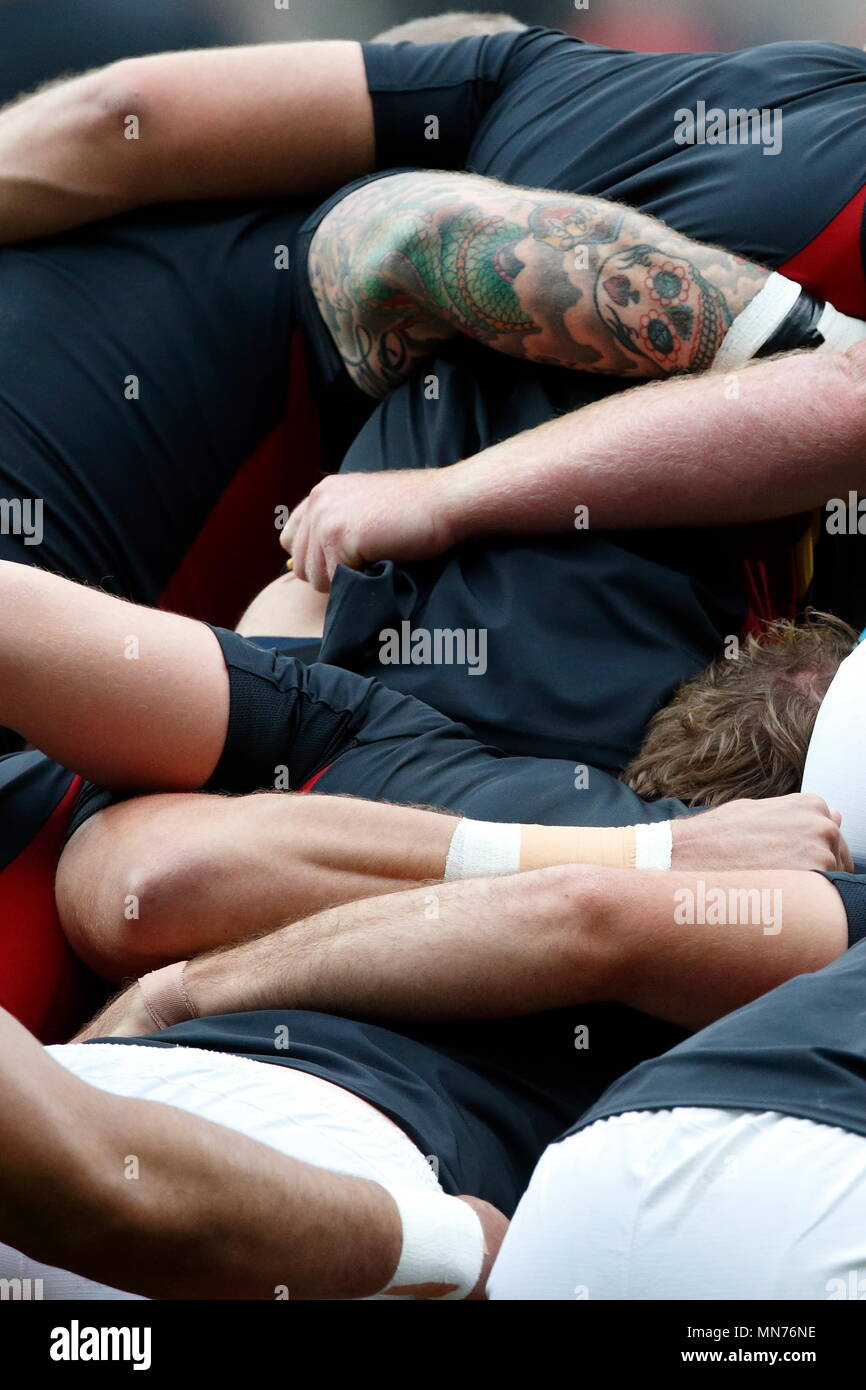 Welsh rugby team scrum hi-res stock photography and images - Alamy