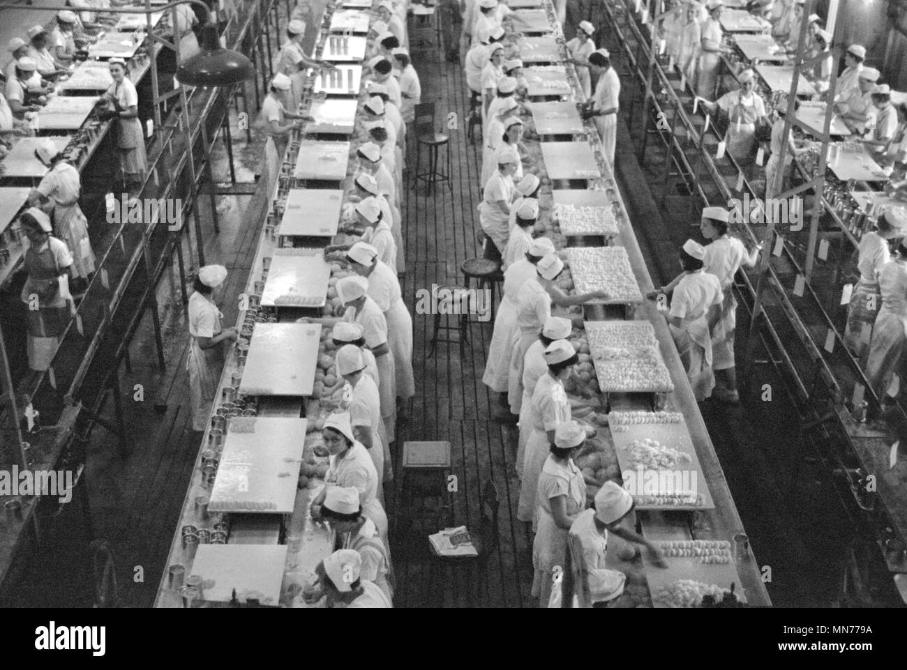 Canning fruit factory Black and White Stock Photos & Images - Alamy