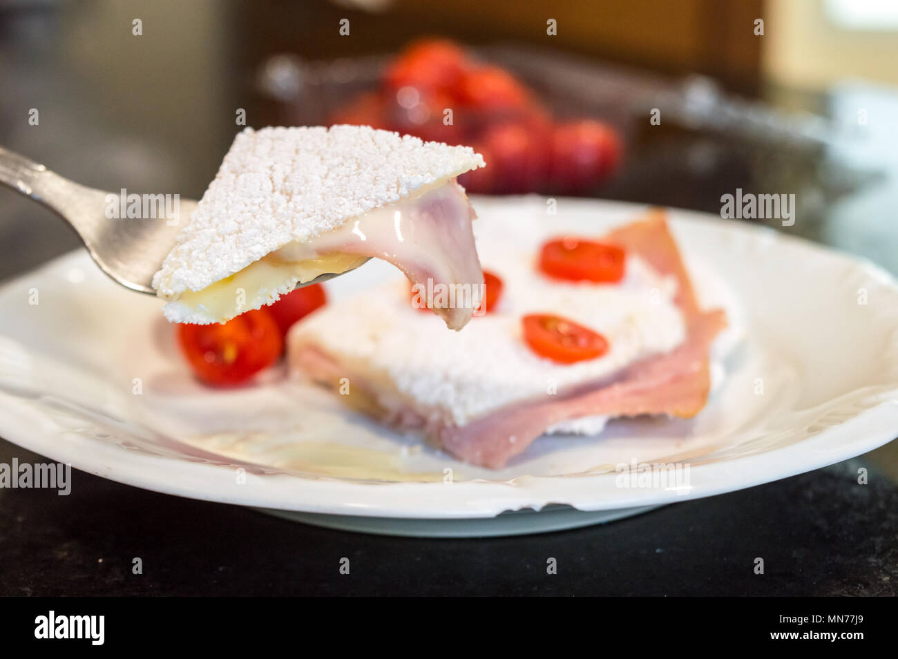 Brazilian typical food from northeast region named "Tapioca" on the ...