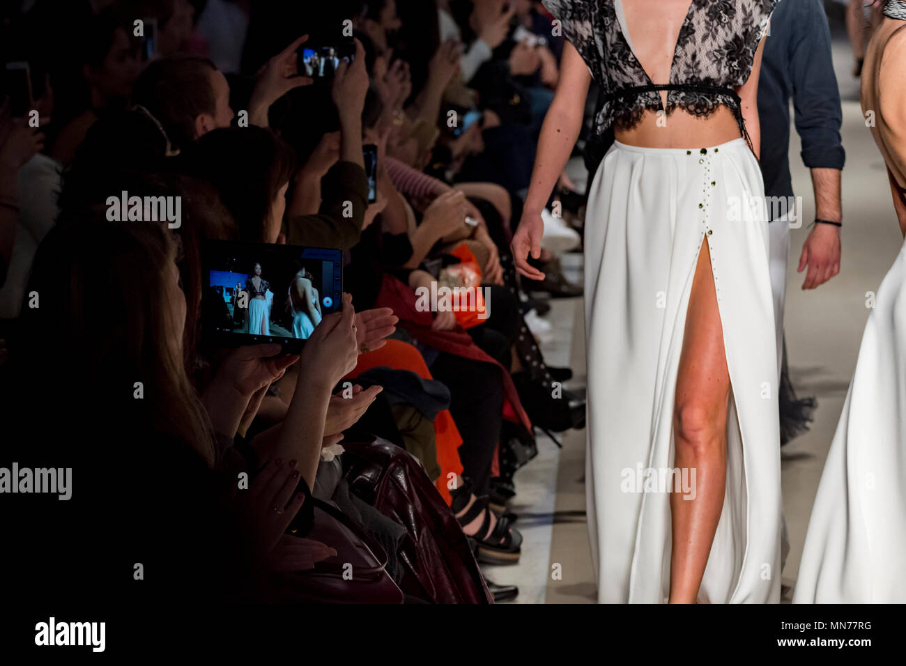 female models at finale of the fashion show Stock Photo - Alamy