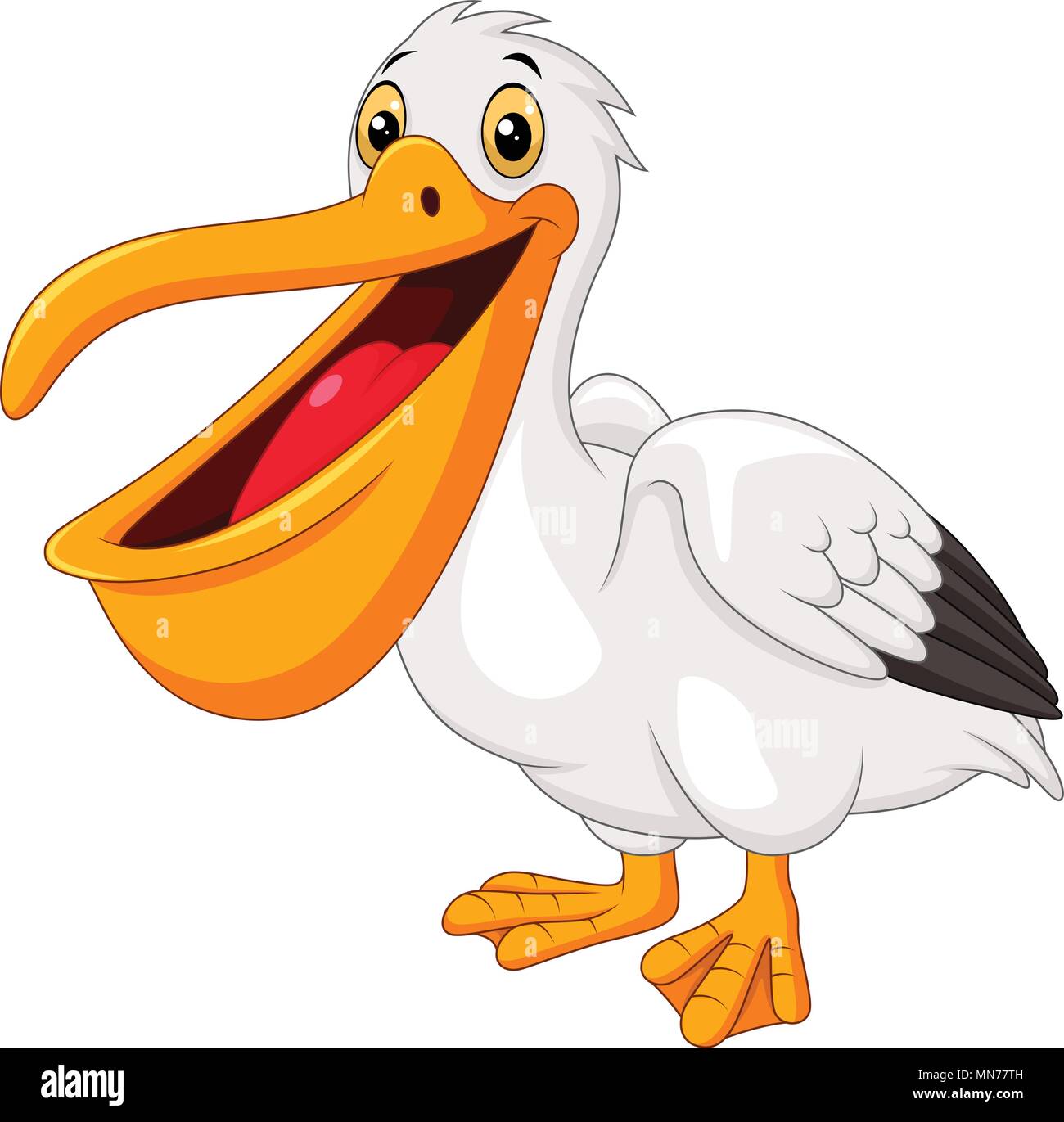 Cartoon pelican isolated on white background Stock Vector Image & Art ...