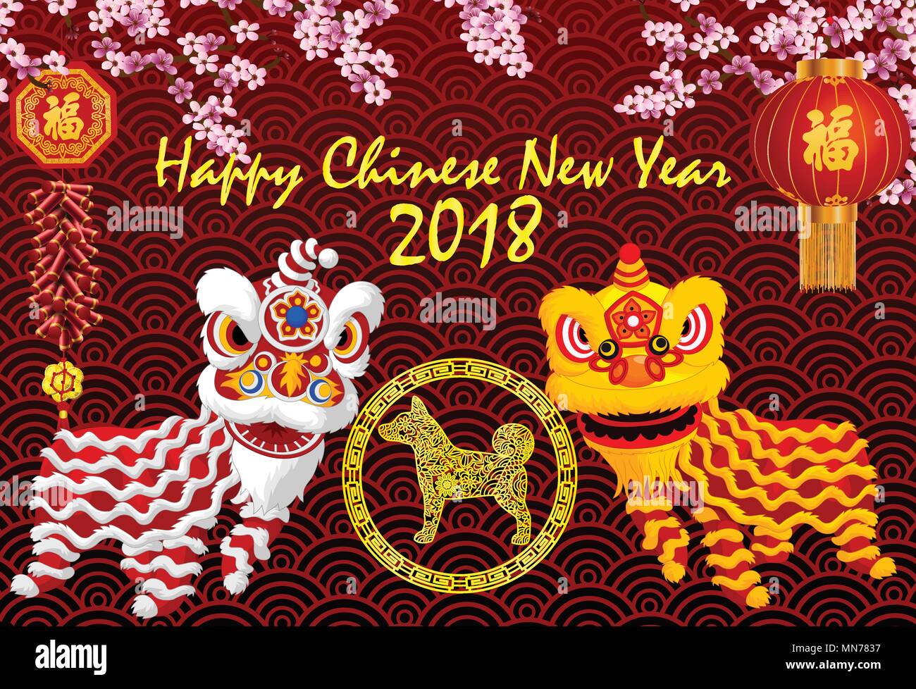 Traditional lion and dragon Stock Vector Images - Alamy