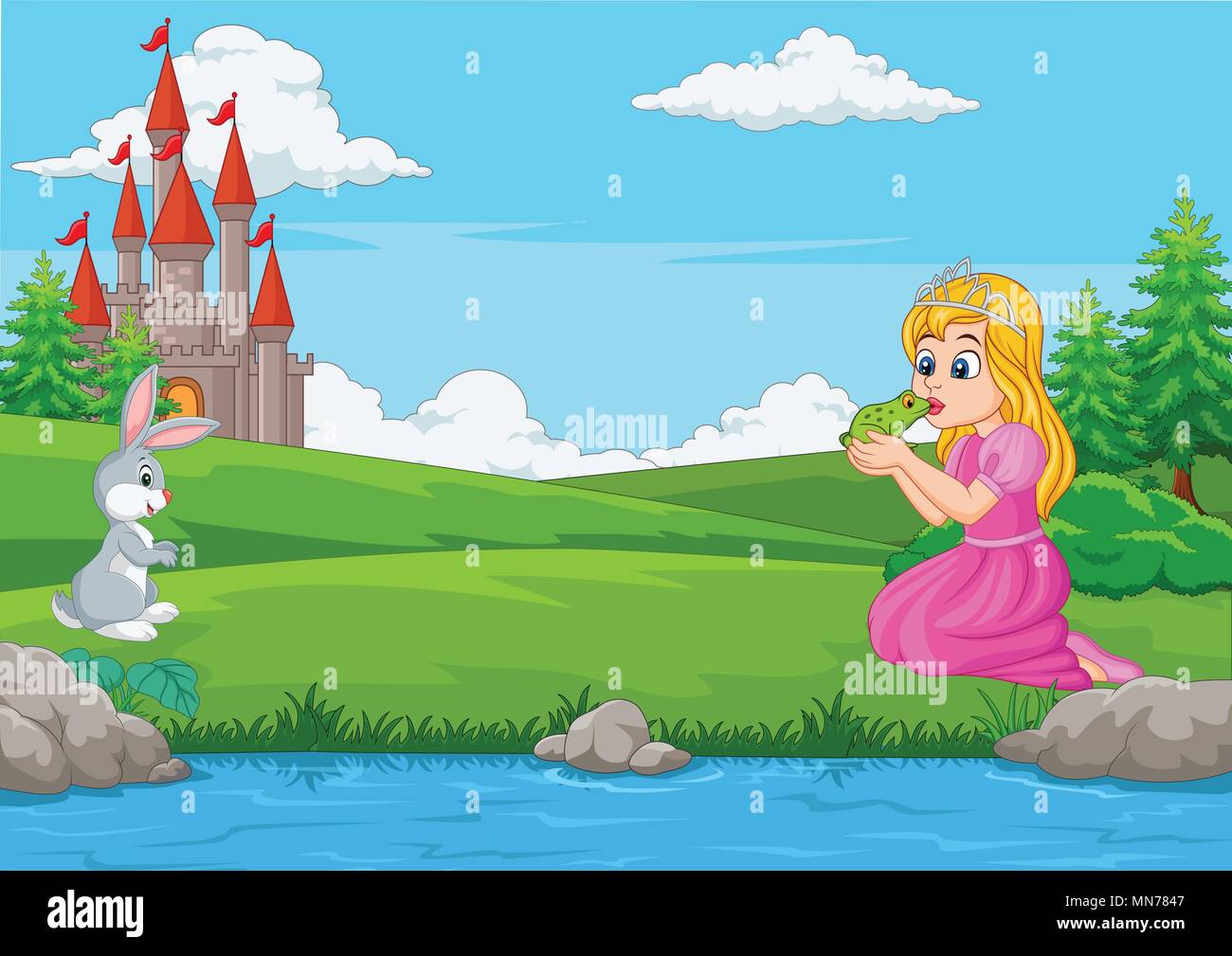 Princess and the frog cartoon hi-res stock photography and images - Alamy